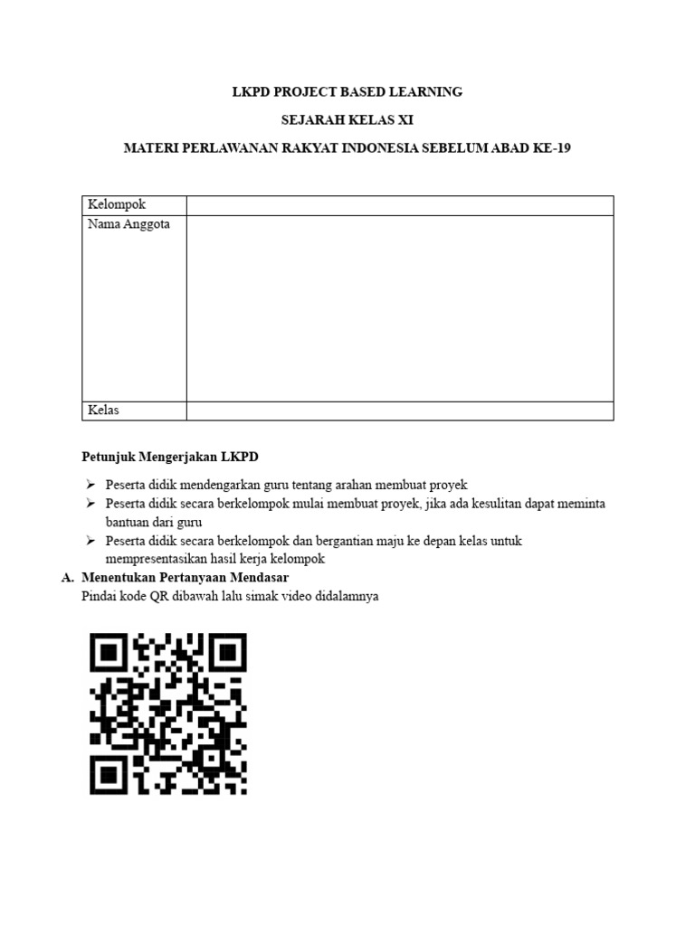LKPD Project Based Learning | PDF