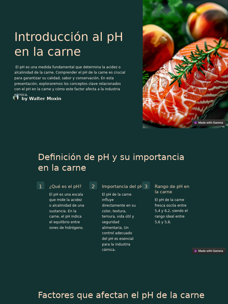 Importancia del pH en la carne | PDF | Carne | Ph