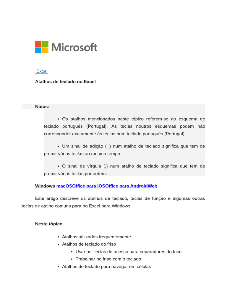 Atalhos Windows | PDF | Janela (informática) | Atalho de teclado