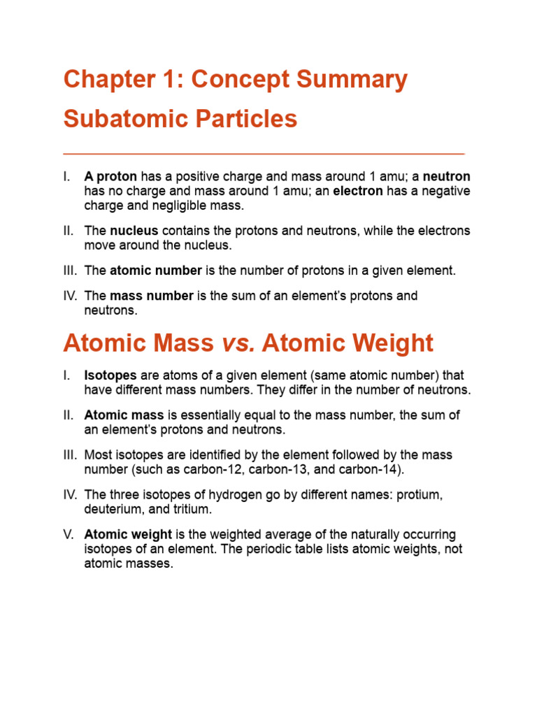 Chapter 1 Subatomic Particles Pdf Atomic Orbital Proton