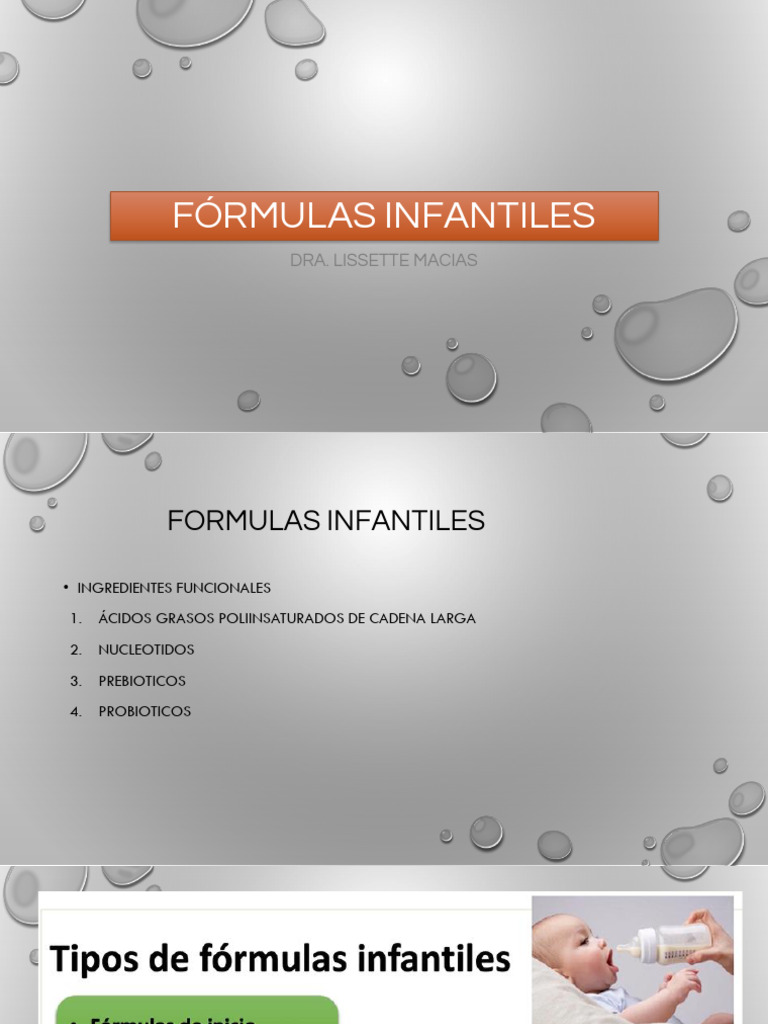 Fórmulas Infantiles: Tipos y Composición | PDF | Leche | Nutrición
