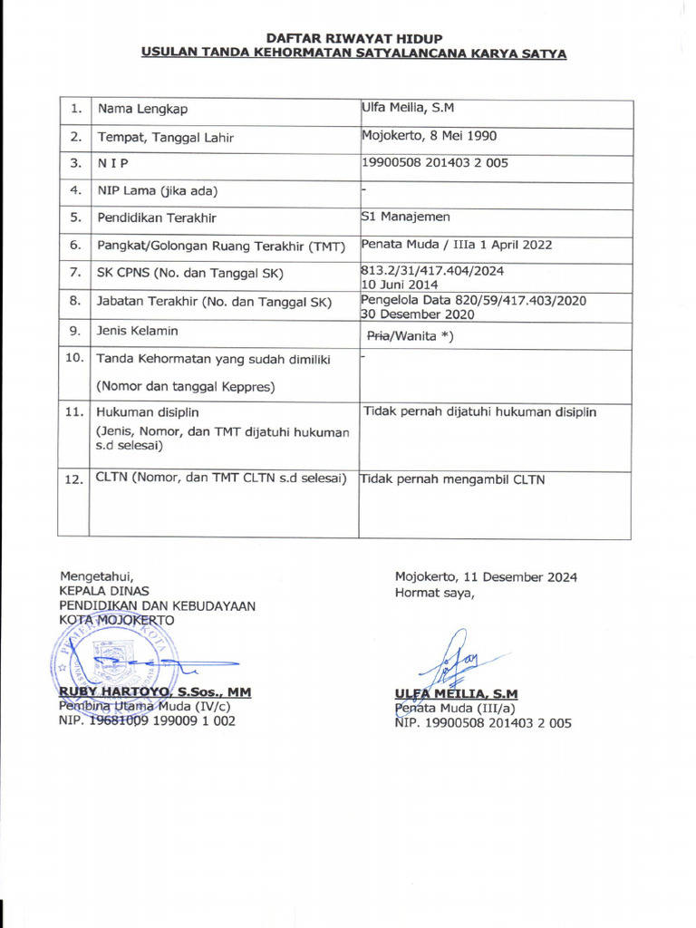 Satya Lencana 10 TH | PDF