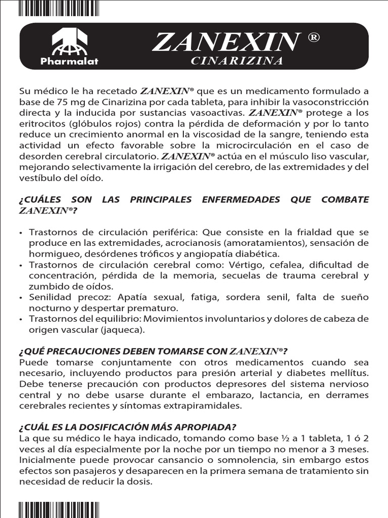 Zanexin | PDF | Diabetes | Medicamentos con receta