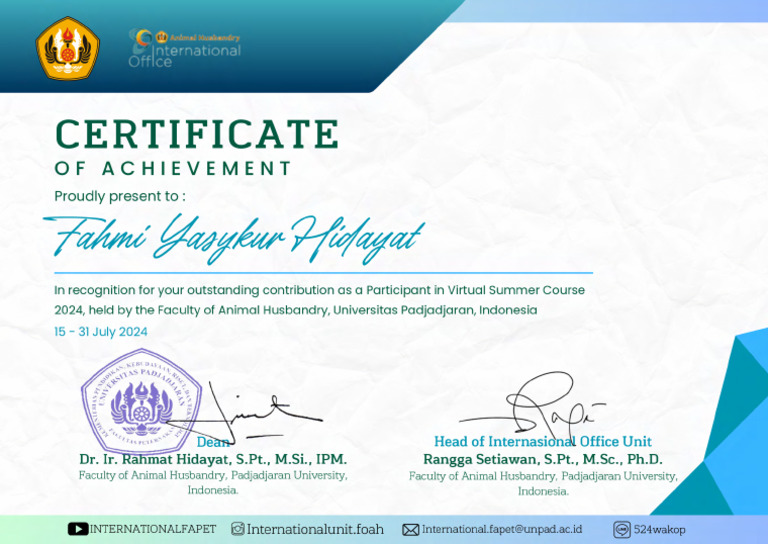 Certificate - Fahmi Yaskur Hidayat | PDF