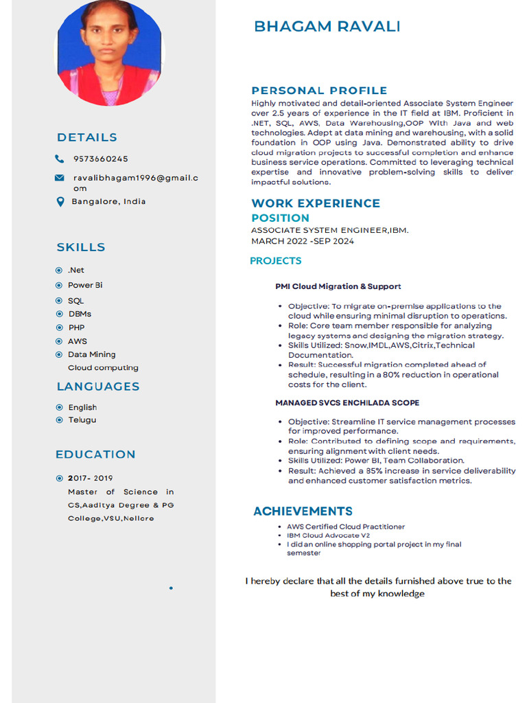 Ravali Resume | PDF
