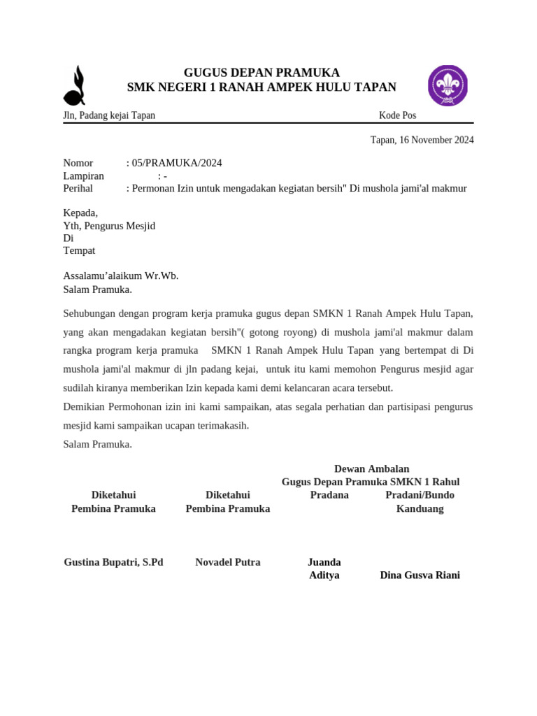 Surat Izin Mengadakan Goro | PDF