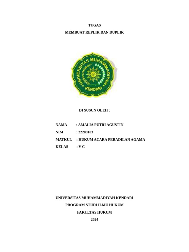 Replik dan Duplik Permohonan Cerai Talak | PDF
