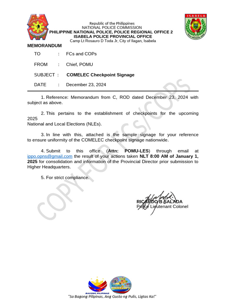 2. COMELEC Checkpoint Signage | PDF 2. COMELEC Checkpoint Signage | PDF