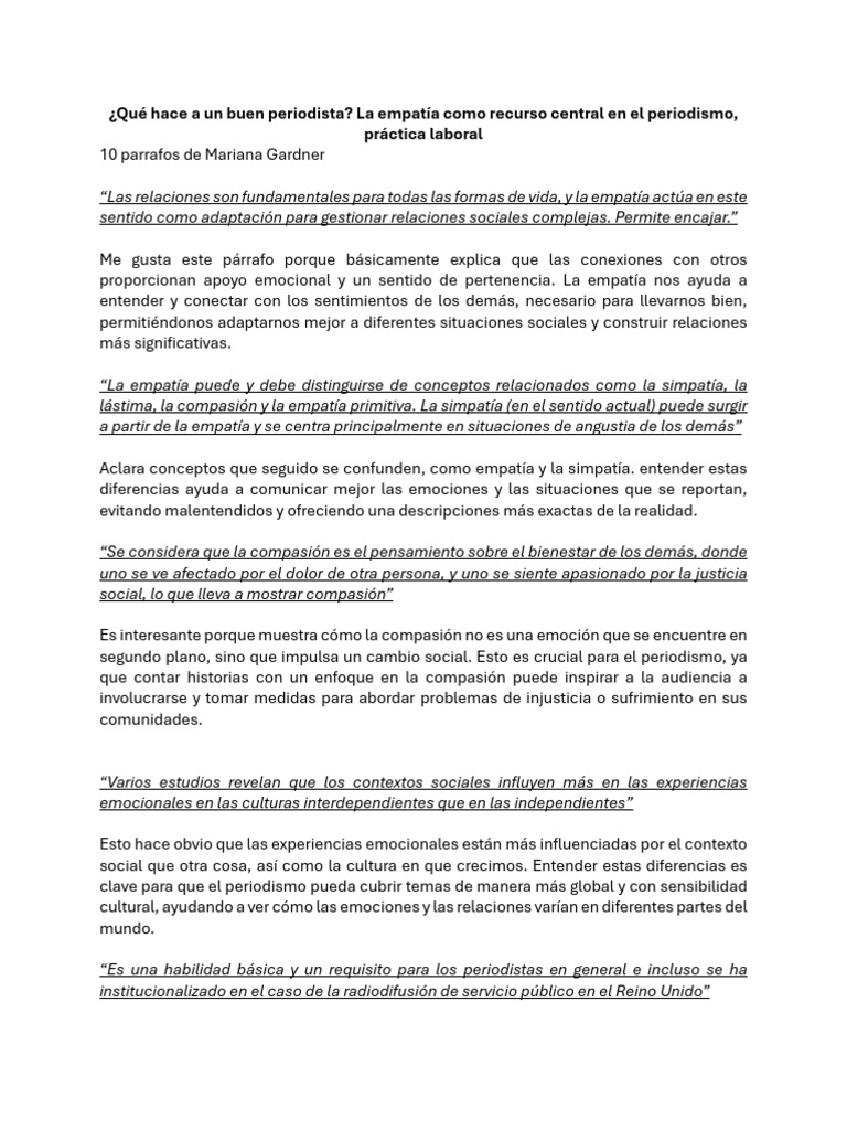 10 Parrafos Lectura | PDF | Empatía | Compasión