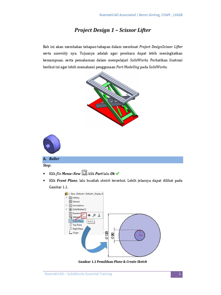 Scissor Lifter Using SolidWorks | PDF