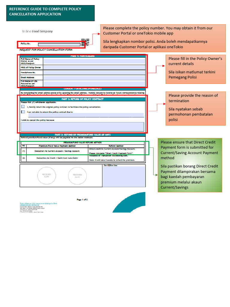 Guide To Fill in Cancellation Form | PDF | Payments | Banking Technology