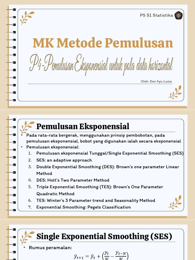 P4-Pemulusan Eksponensial Untuk Pola Data Horizontal | PDF