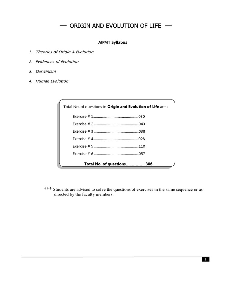 Origin and Evolution of Life & Mutation | PDF | Cell (Biology) | Rna