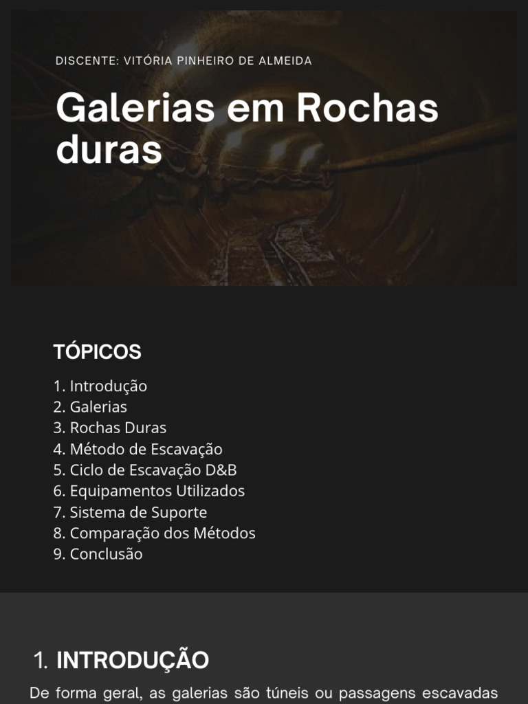 Apresentação Formatada - PDF - Galeria em Rochas Duras | PDF | Despesa ...