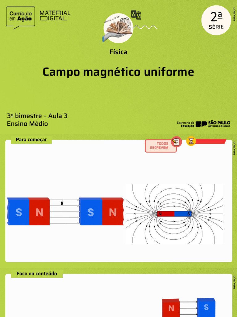 Ação do Campo Magnético Uniforme sobre Ímãs | PDF | Magnetismo | Campo ...