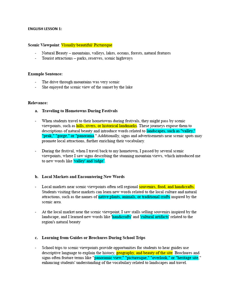 English Lesson 1 | PDF