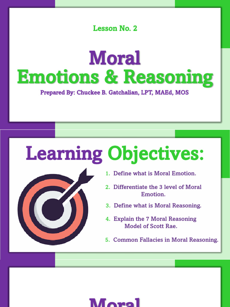 Lesson 2 - Moral Emotion and Reasoning | PDF | Reason | Emotions