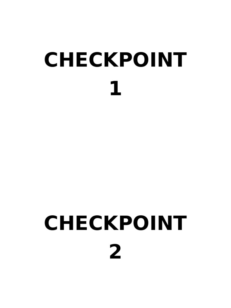 Comprehensive Checkpoint Guide | PDF