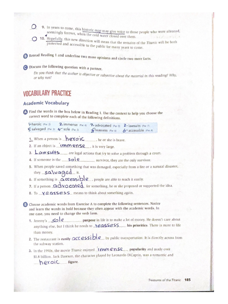 Reading Vocab 1 | PDF