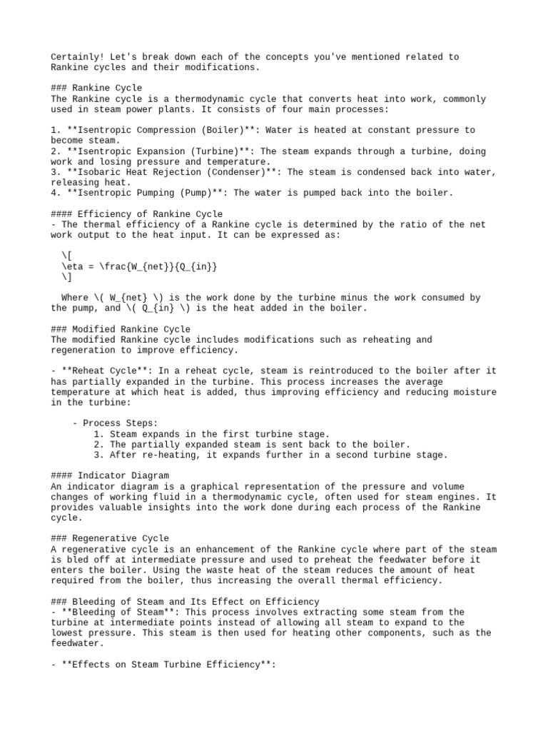 rankin cycle | PDF | Chemical Engineering | Thermodynamics