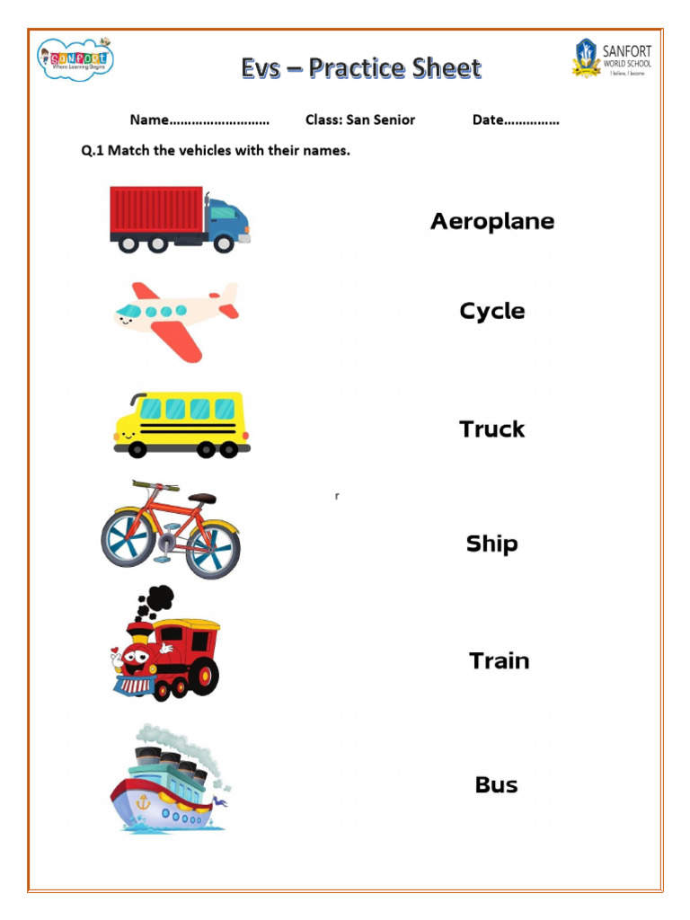 Practice Sheet Evs - Term 2 San Senior | PDF