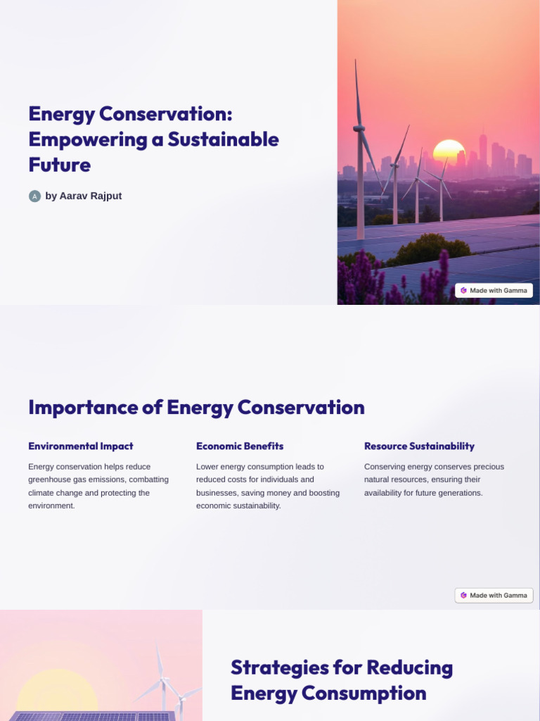 Energy Conservation Empowering A Sustainable Future | PDF
