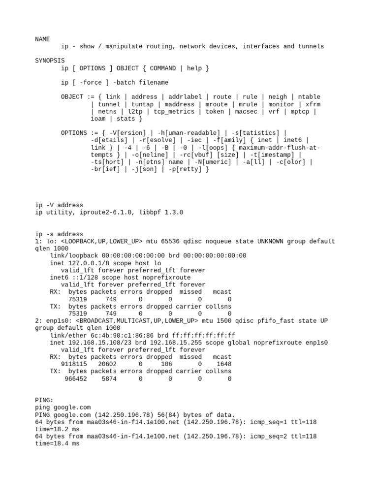 Network Command Reference Guide | PDF | Internet Protocols ...