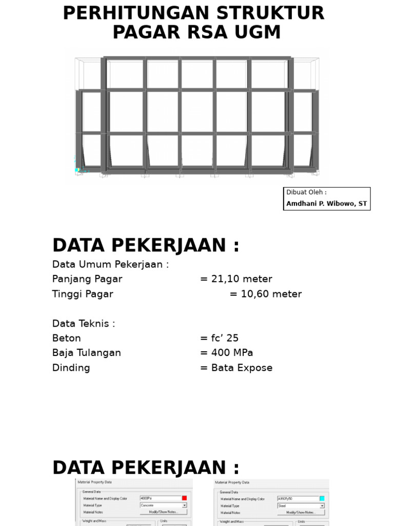 PERHITUNGAN STRUKTUR PAGAR RSA UGM | PDF PERHITUNGAN STRUKTUR PAGAR RSA UGM | PDF