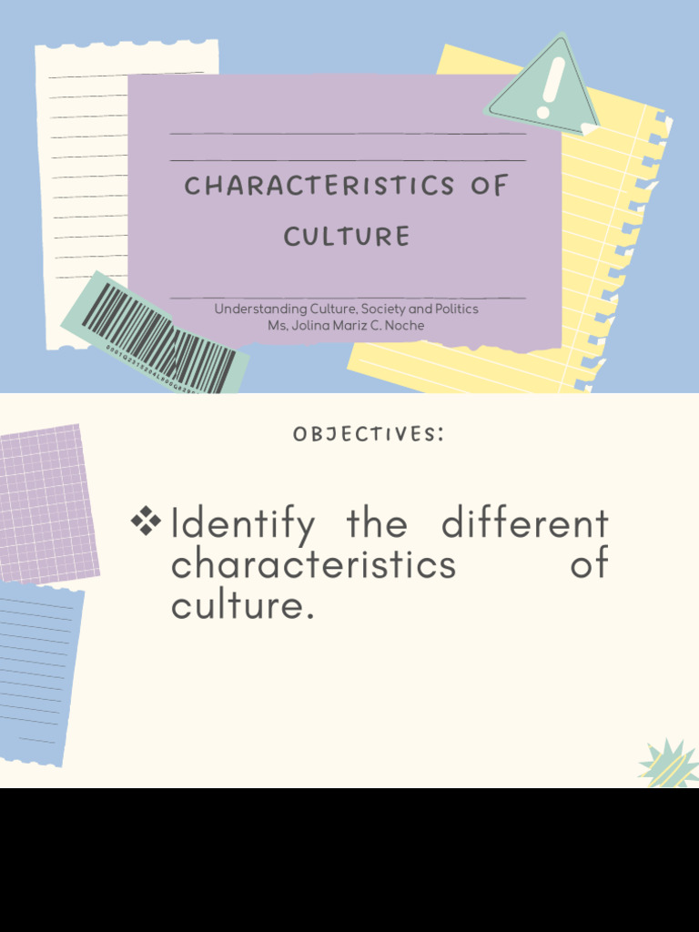 5 Characteristics of Culture | PDF