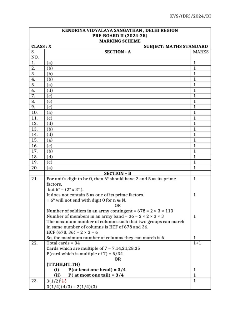 MS MathsStandard X Set1 | PDF | Area | Factorization
