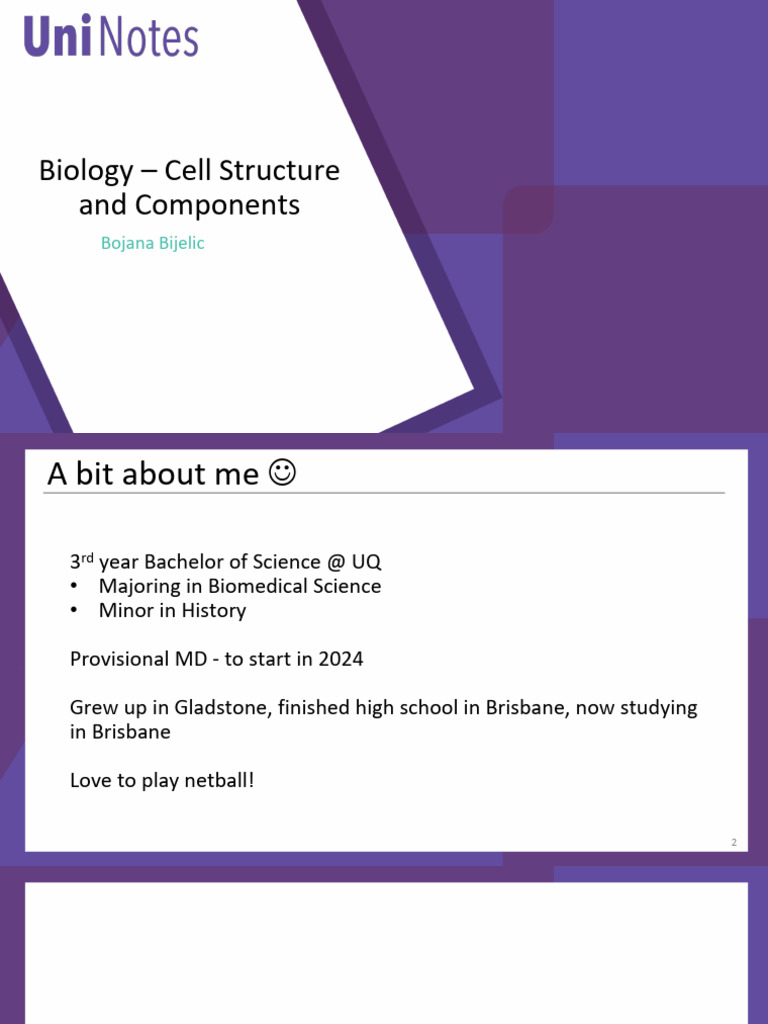 Biology - Cell Structure and Components (Slides) | PDF | Cell Membrane ...