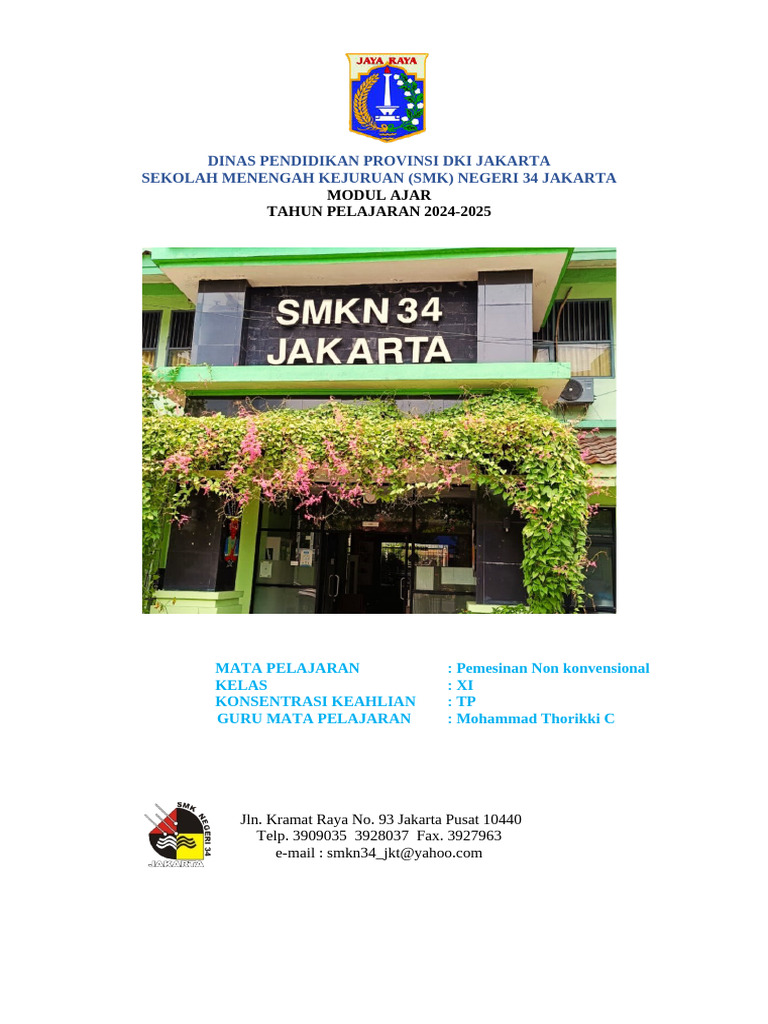 Modul Ajar_M1-2_CNC_Teknik pemesinan non konvensional | PDF