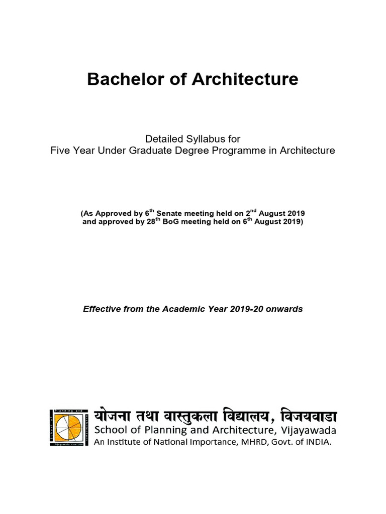 B.arch. Detailed Syllabus_Final (1) (1) | PDF | Matrix (Mathematics ...