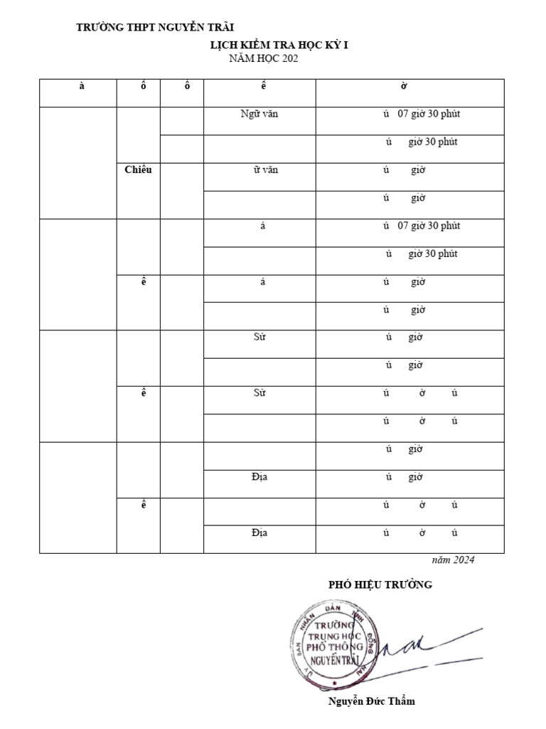 LICH KT HK 1 NH 2024-2025 | PDF