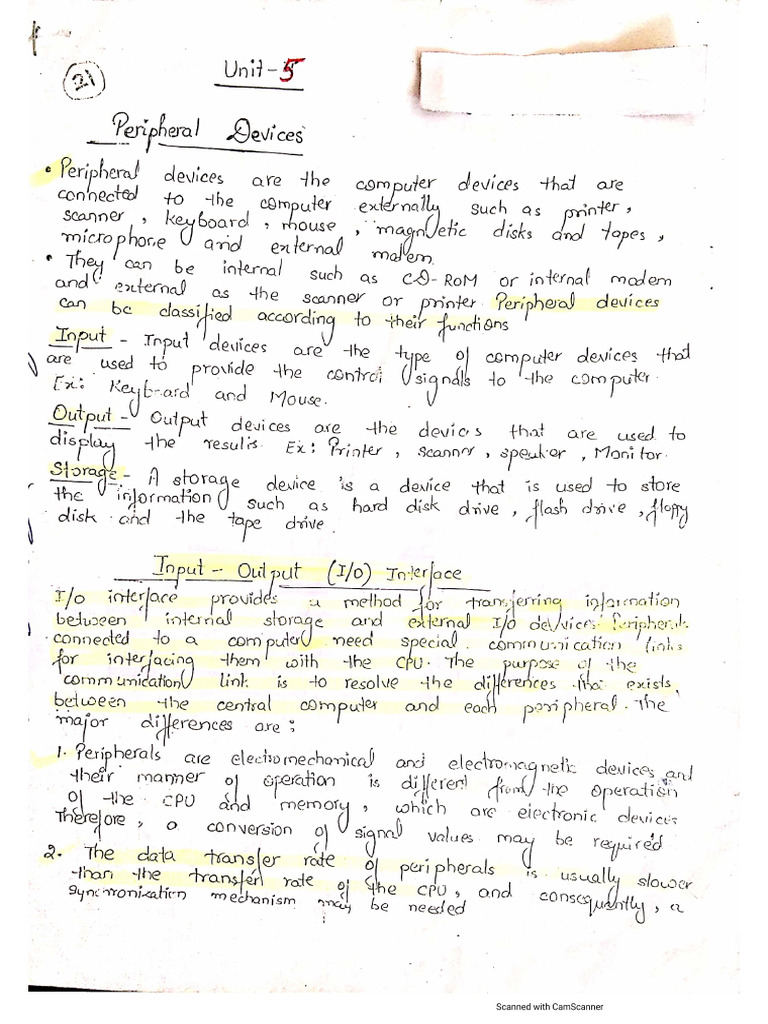 UNIT 5 COA Lecture Notes | PDF