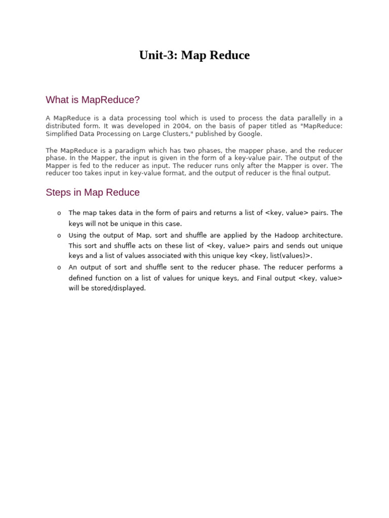 unit-3 SGS | PDF | Map Reduce | Apache Hadoop