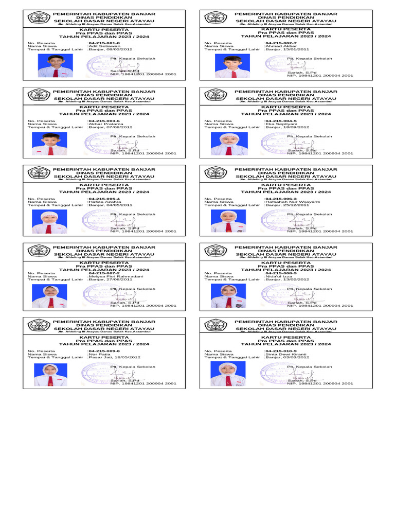 Kartu Peserta PPAS | PDF