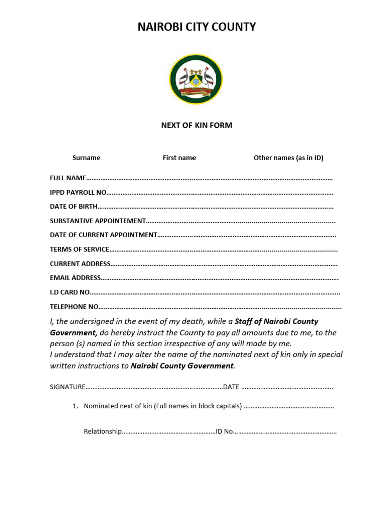 Next of Kin Form2 | PDF