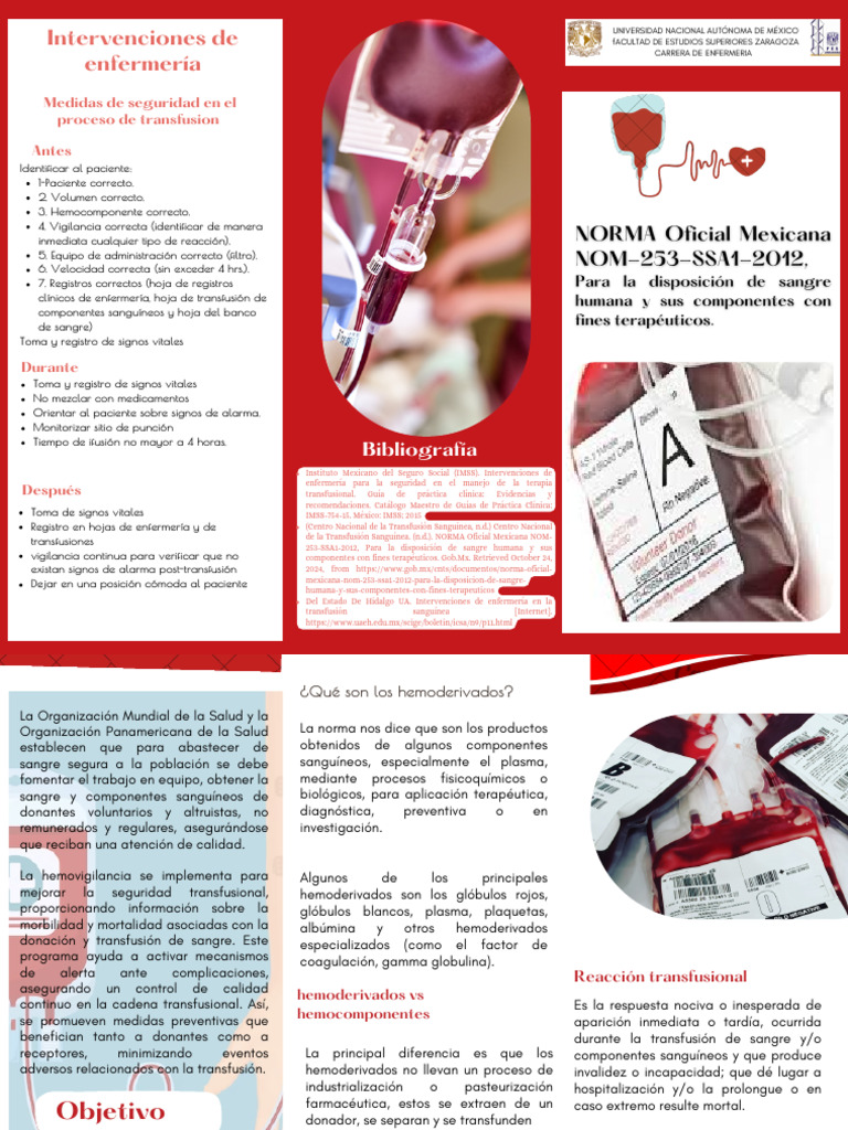 Tríptico Nom 253 | PDF | Donación de sangre | Transfusión de sangre