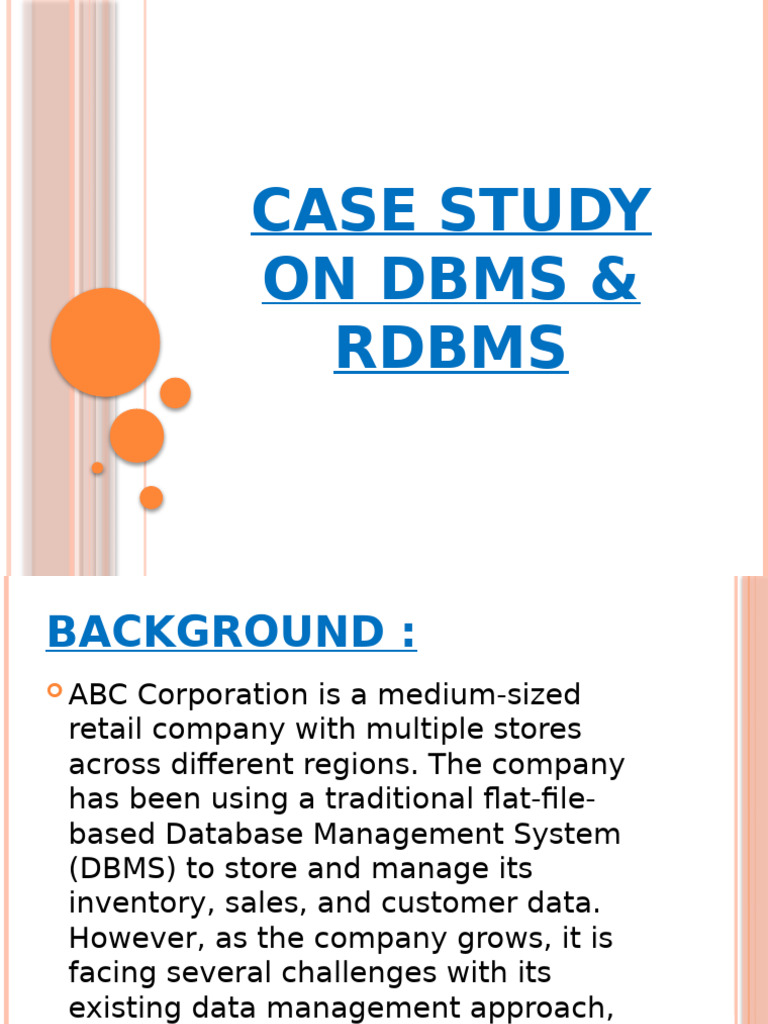 Case Study On Dbms & Rdbms | PDF | Databases | Relational Database