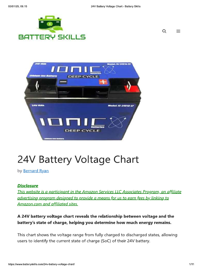 Battery Charging Chart | PDF