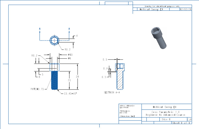 Helical Sweep Exercise One ENG DRW | PDF