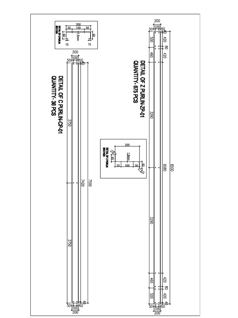 Purlin Steel Drawing-05!01!2025 | PDF