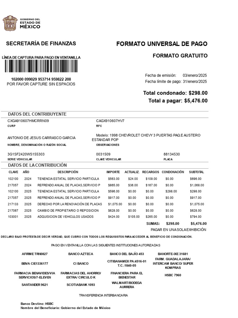 Formato Universal CCV | PDF | Bancos | Finanzas personales