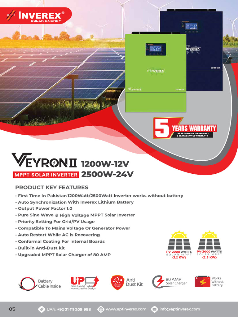 Inverex Veyron 1.2 KW Solar Inverter Datasheet | PDF