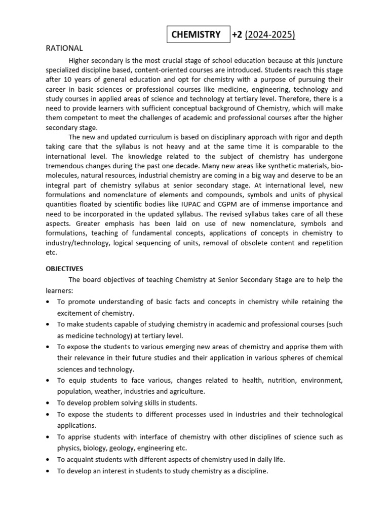 Syll Chem 12 17 05 2024 | PDF | Chemistry | Salt (Chemistry)