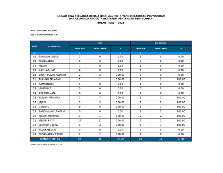Laporan BKR Dan Pik R | PDF