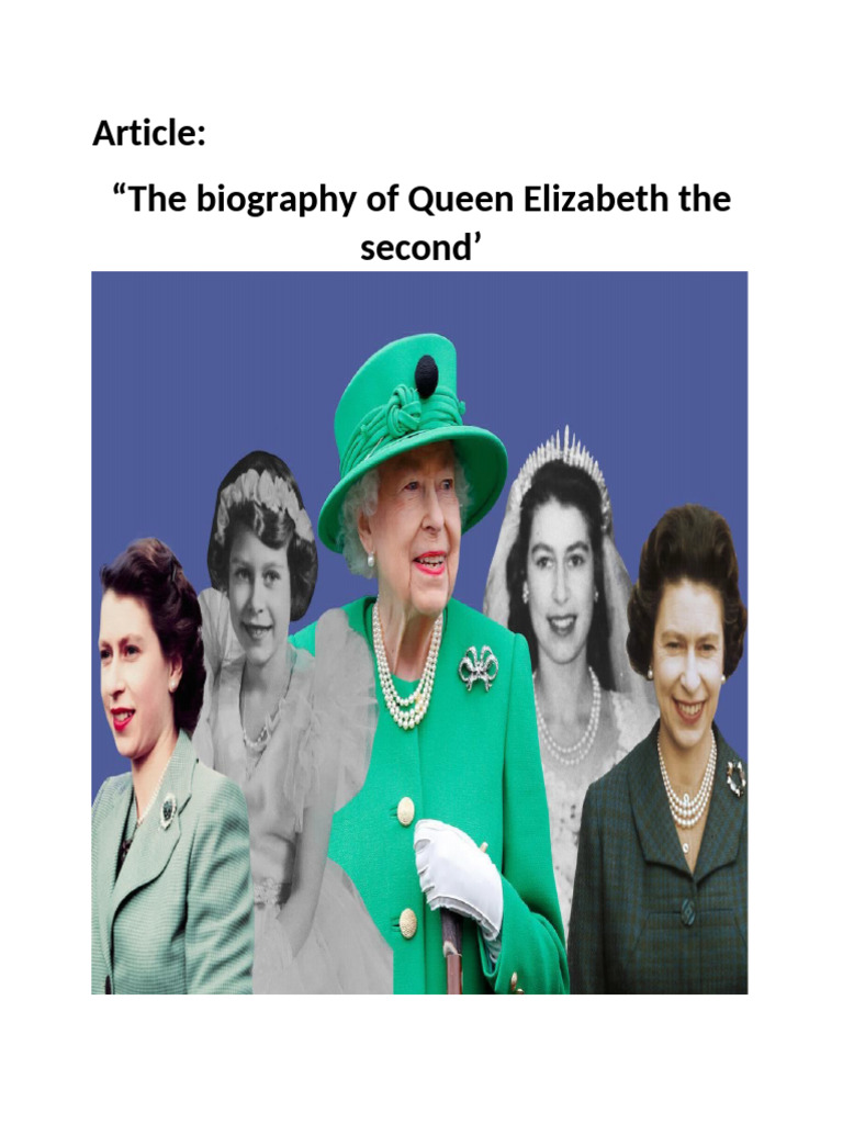 BiographyOfQueenElizabeth(1)(1) | PDF | Elizabeth Ii | Monarchy Of The ...