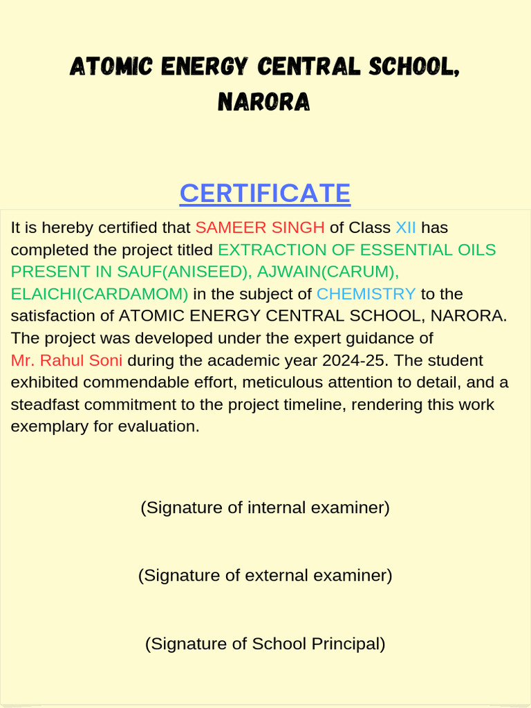 Atomic Energy Central School, Narora | PDF