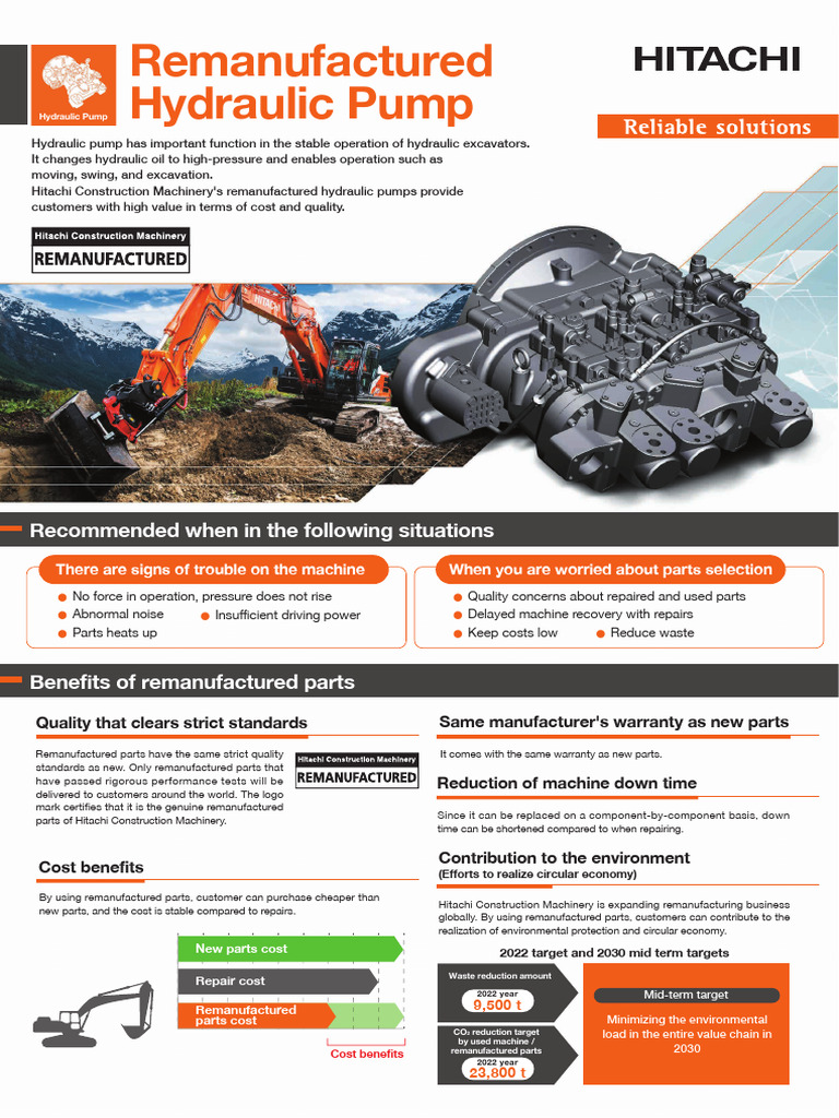 Hitachi-Reman Pump 01 EN | PDF | Heavy Equipment | Pump